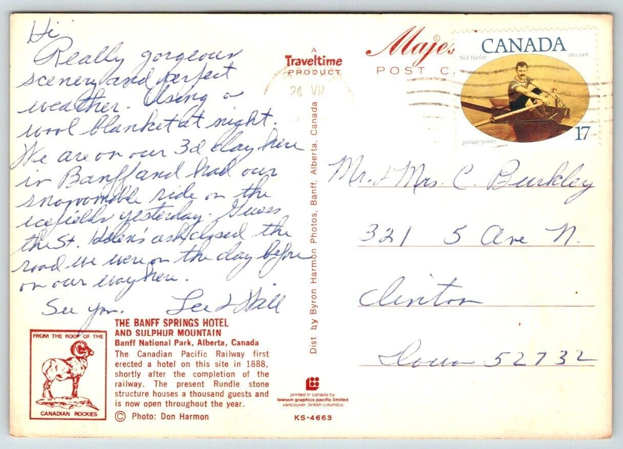 Banff Springs Hotel - Banff National Park - Canada - 1981 - Postcard ...