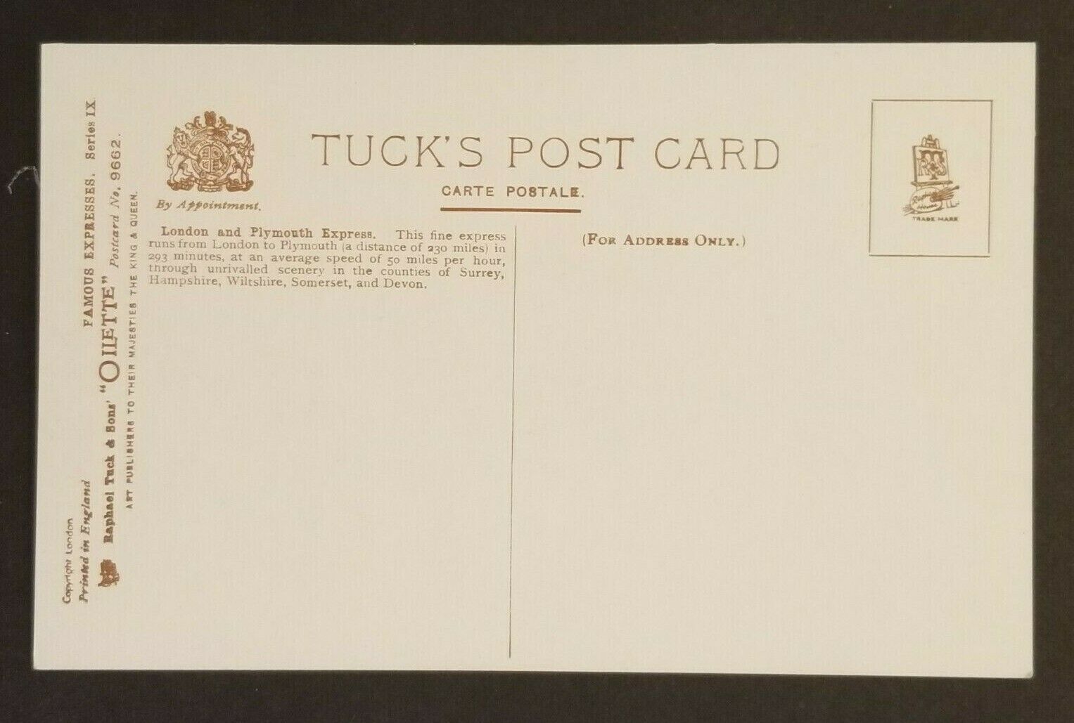 Mint English Railway Express London To Plymouth Color Postcard | Topics ...