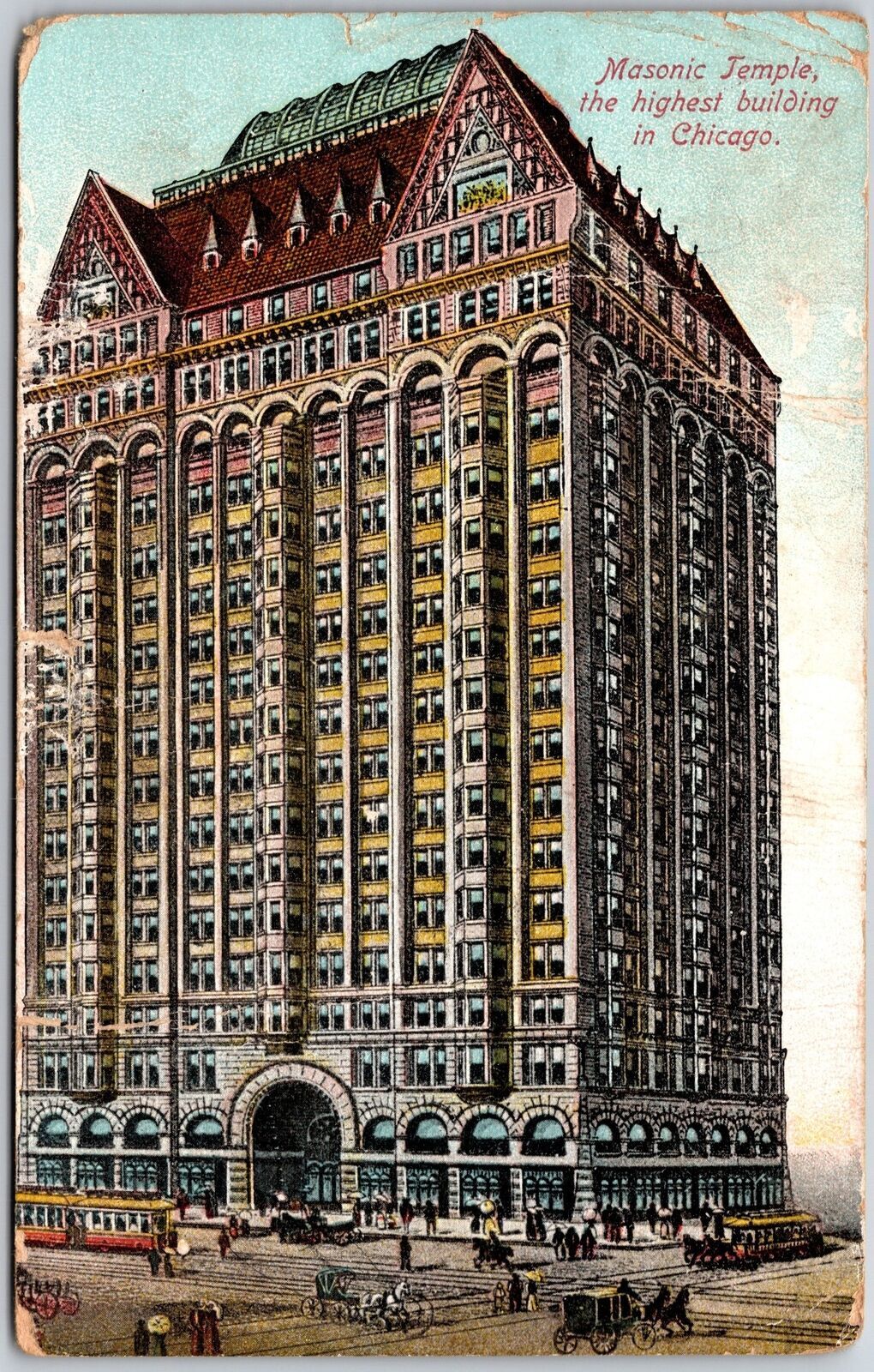 1908 Masonic Temple The Highest Building In Chicago Illinois Posted ...