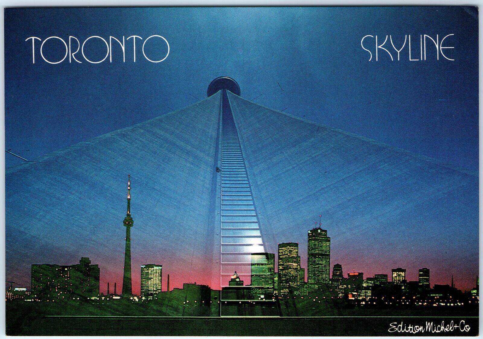 c1980s Toronto Canada Skyline Tower Night Surreal Photo Edition Michel ...