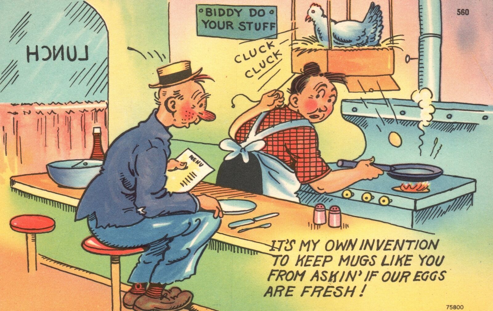 Vintage Postcard Invention To Keep Mugs Like You Asking If Eggs are ...