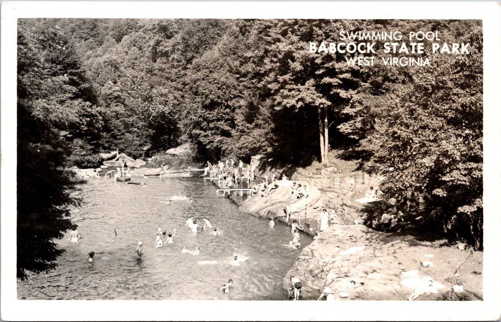 Real Photo Postcard Swimming Pool Babcock State Park West Virginia~183 ...