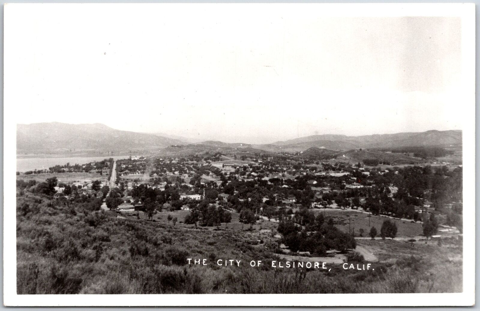 The City Of Elsinore California CA Panorama Trees Mts. Real Photo RPPC ...