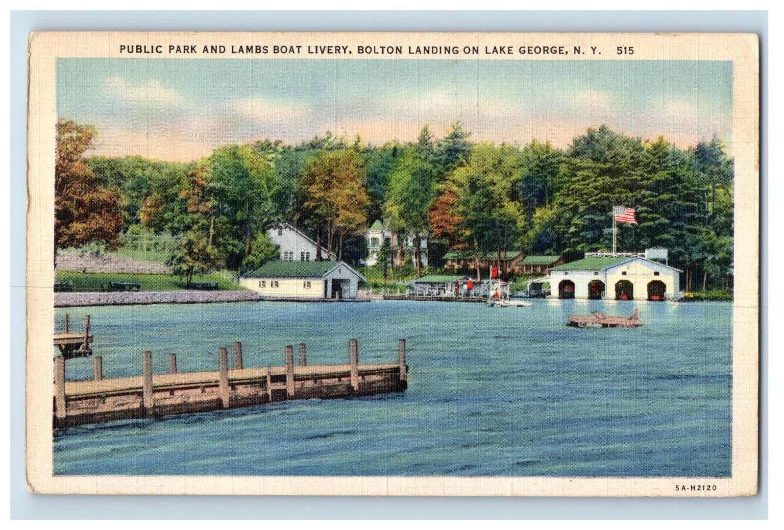 Vintage Public Park, Lake George, N.Y. Postcard P7E | United States ...
