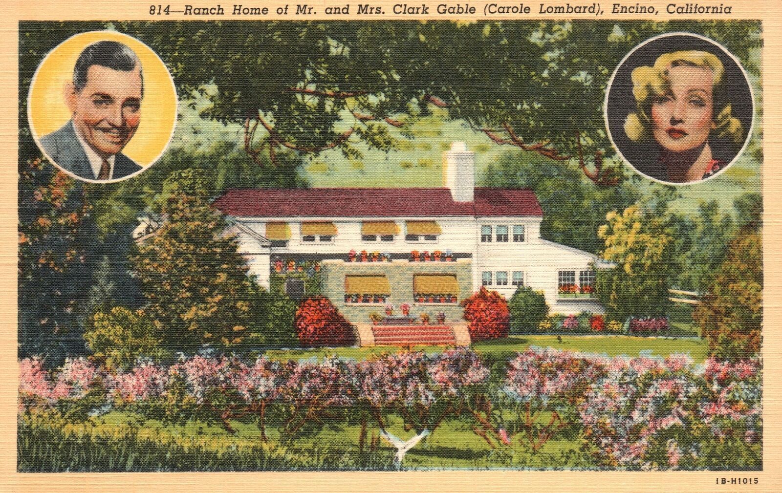 Vintage Postcard 1920's Ranch Home of Mr. and Mrs. Clark Gable Encino ...