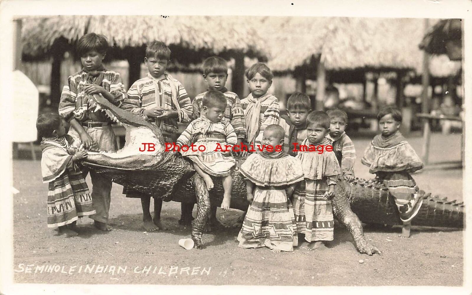 Native American Seminole Indians, RPPC, Children in Ethnic Costume ...