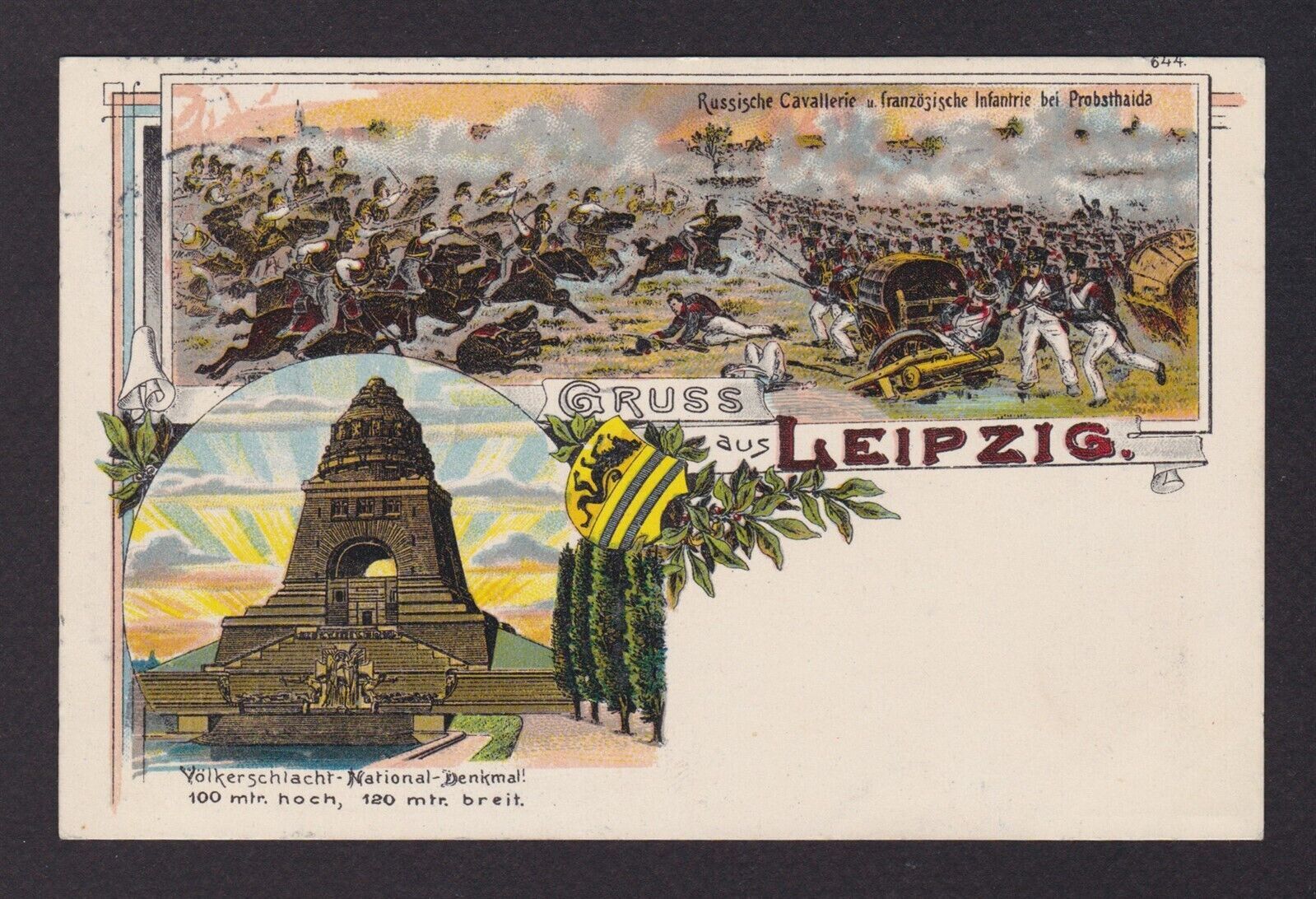GERMANY 1908, Vintage postcard, Monument to the Battle of the Nations ...