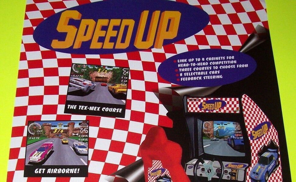 Speed Up Arcade FLYER 1996 ORIGINAL NOS Video Game Auto Racing Art ...
