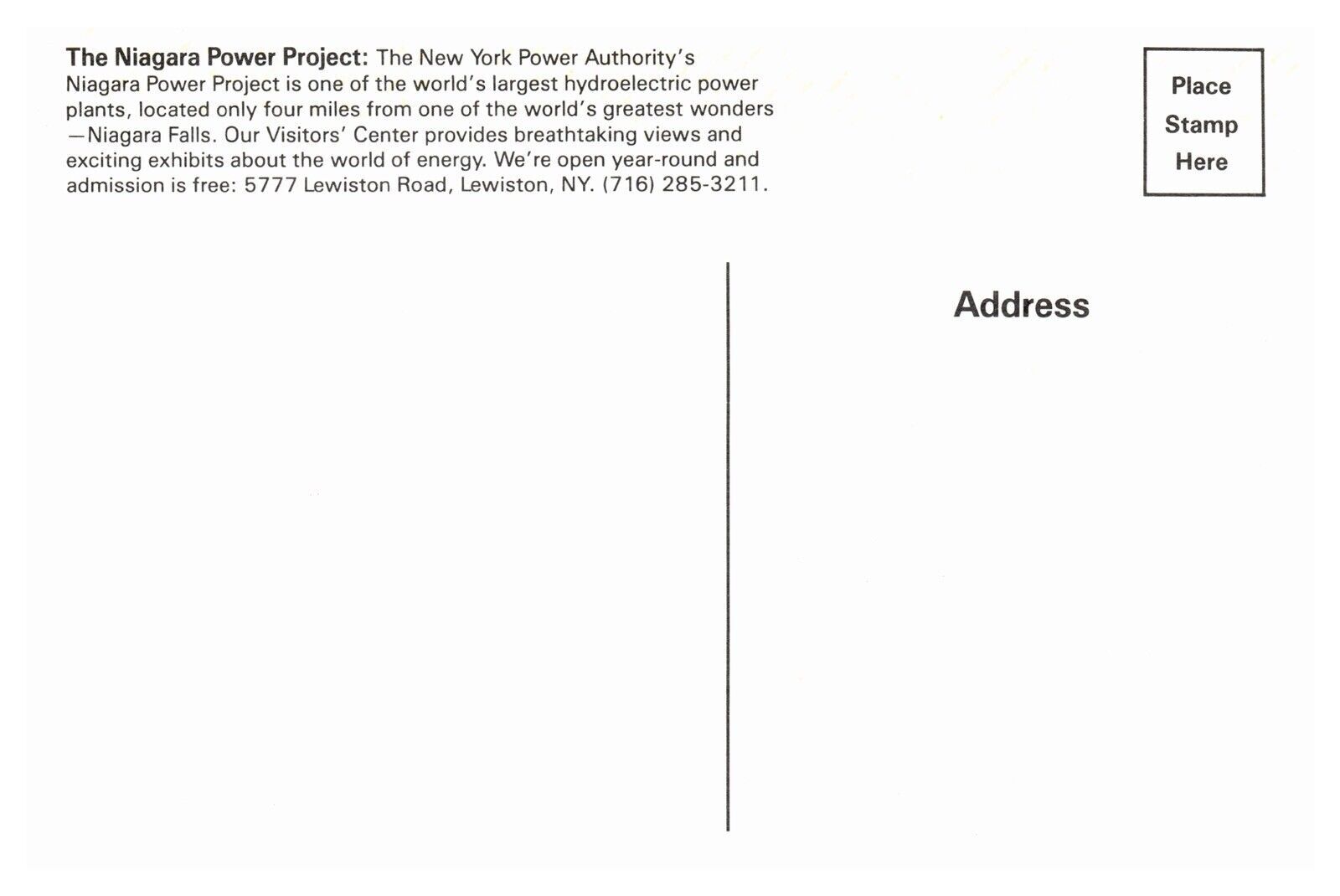 Niagara Power Project New York NY Power Authoritys Chrome Postcard UNP ...