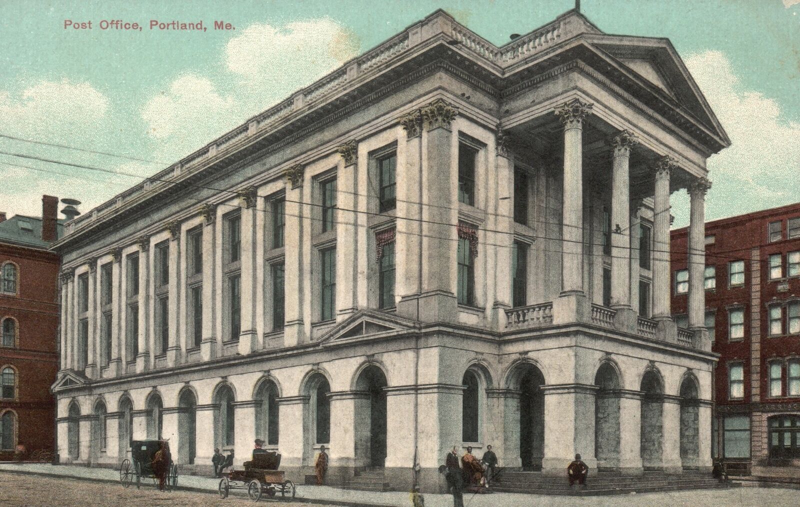 Vintage Postcard 1910's View of Post Office Building Portland Maine ME ...