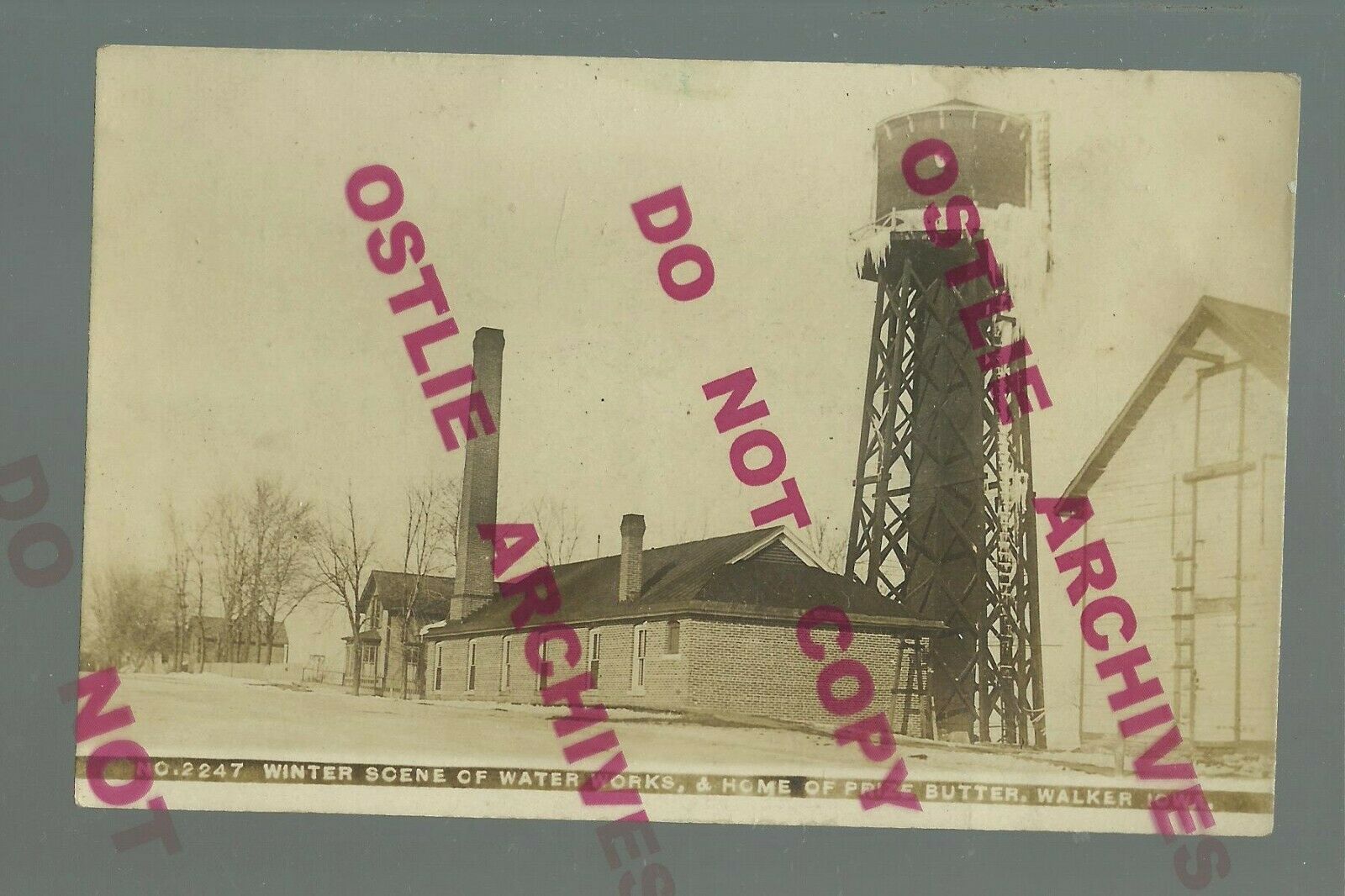 Walker IOWA RPPC'10 FROZEN WATER TOWER Creamery BUTTER Independence ...