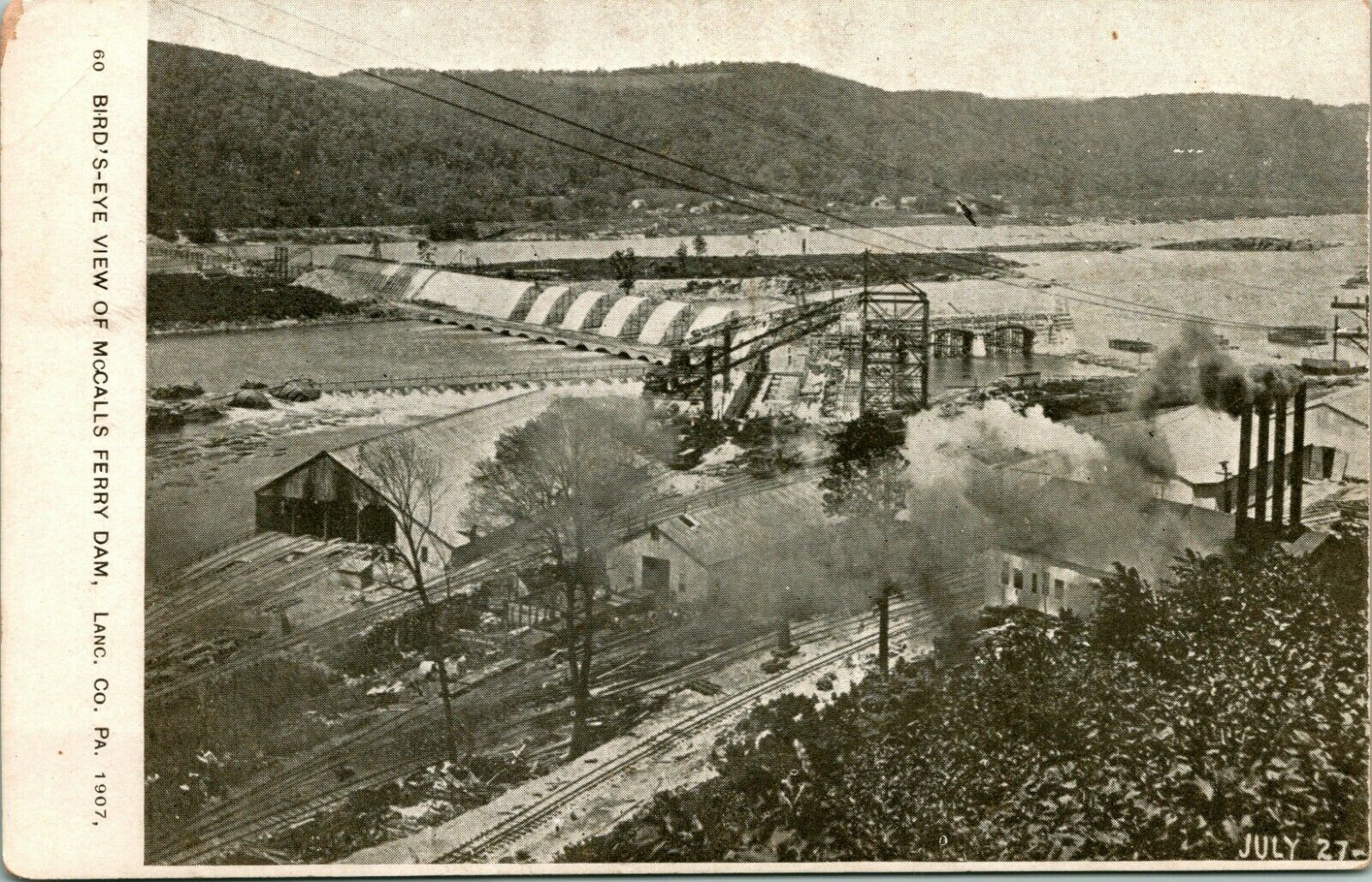1910 Construction Bridge McCalls Ferry Dam Lanc CO Pennsylvania ...