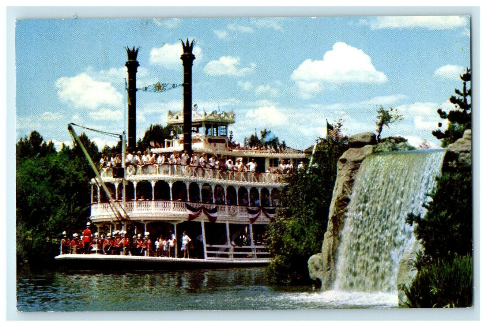 1950's Mark Twain Sternwheel Steamboat Waterfall The Magic Kingdom ...