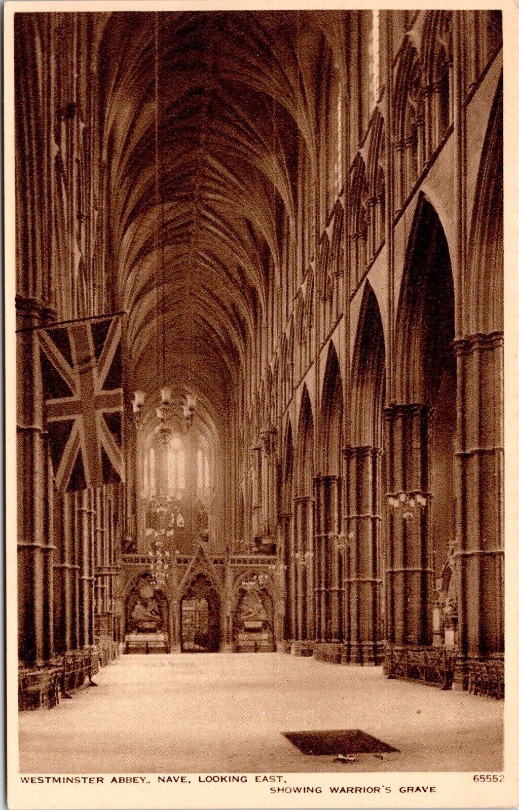 Westminster Abbey Nave Looking East Showing Warriors Grave Antique ...