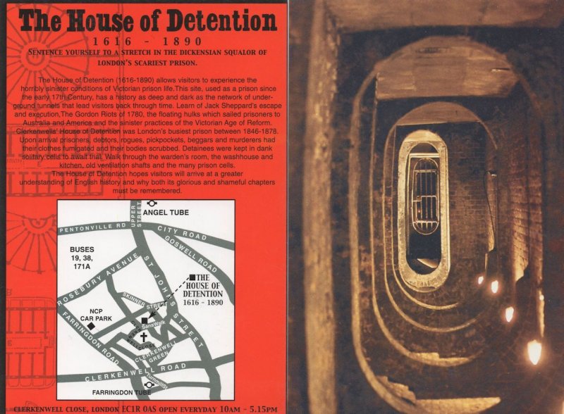 The House Of Detention London Prison Cells Postcard & Map | Topics ...
