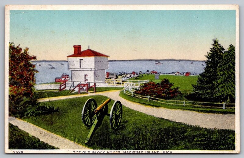 Old Block House Mackinac Island Michigan Cannon Waterfront Vintage UNP ...