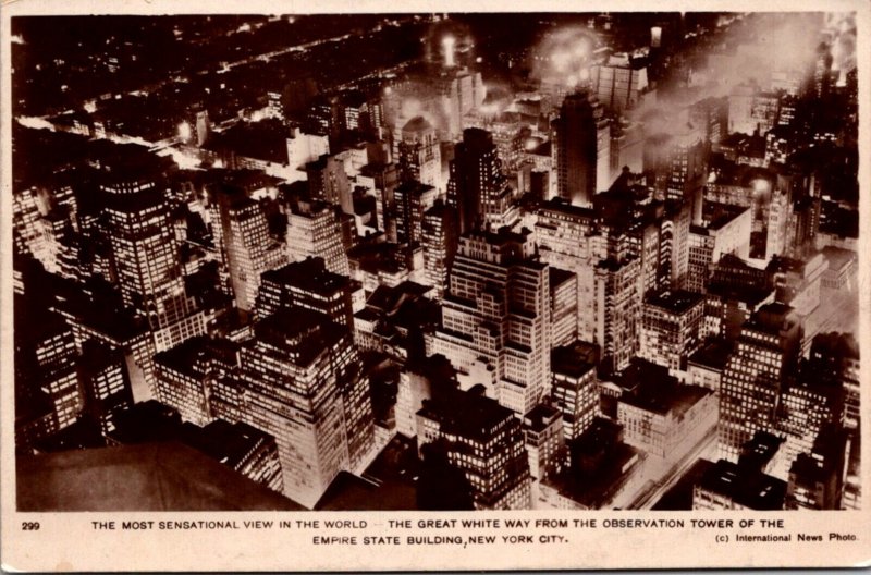 New York City Great White Way From Observation Tower Of Empire State ...