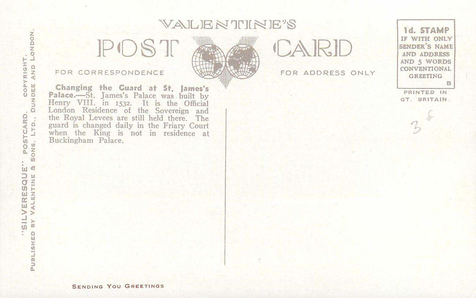 LONDON british military postcard Changing guard St James palace ...