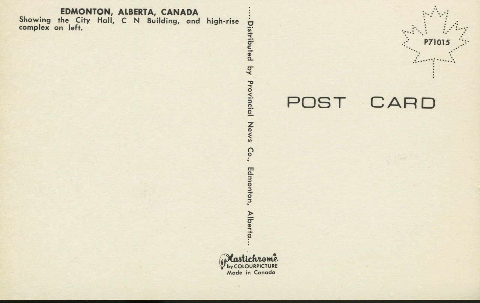 Edmonton AB Alberta City Hall CN Building Downtown Vintage Postcard D6 ...