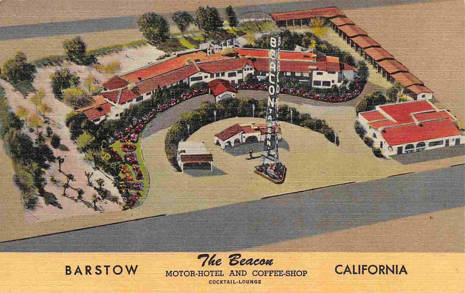 The Beacon Motel Coffee Shop US Route 66 Barstow California linen ...