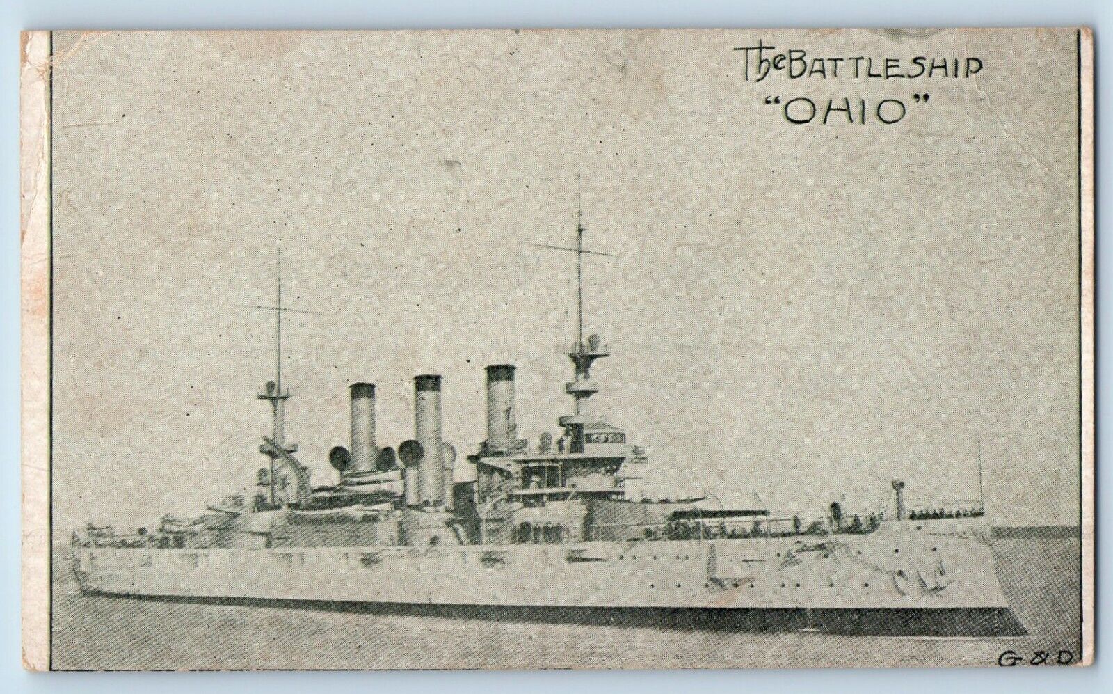 Ohio Postcard Battleship Steamer Navy Warship World War II c1910 ...