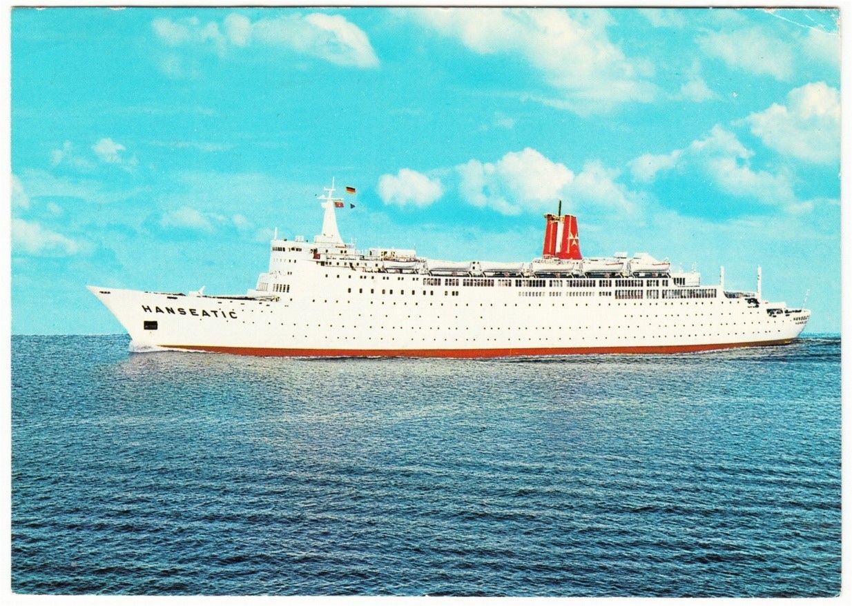 Hamburg Atlantic Line Ship SS TS Hanseatic was SS Shalom Postcard 1960s ...