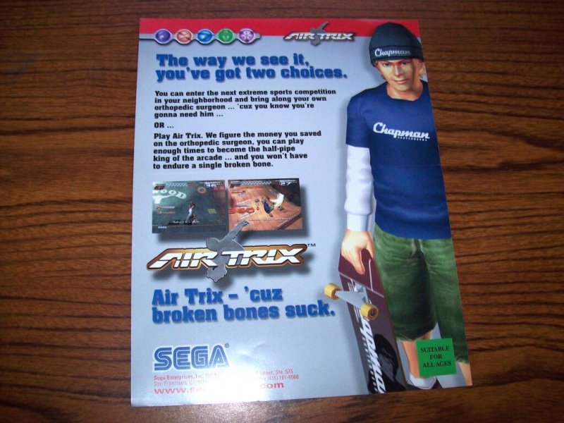 AIR Trix by Sega 2001 Original NOS Video Arcade Game Machine Flyer ...