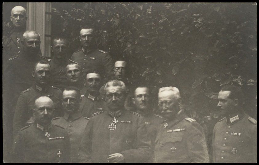 Germany 1917 WWI Generals Officers Hindenburg In Antwerp Private RPPC ...