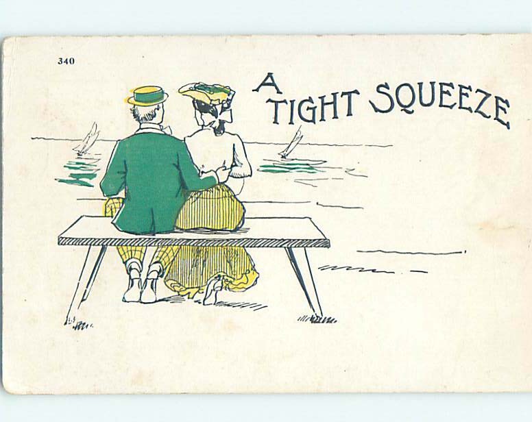 Pre-1907 Comic Tight Squeeze - MAN Puts ARM Around Woman's Waist Hl1926 ...