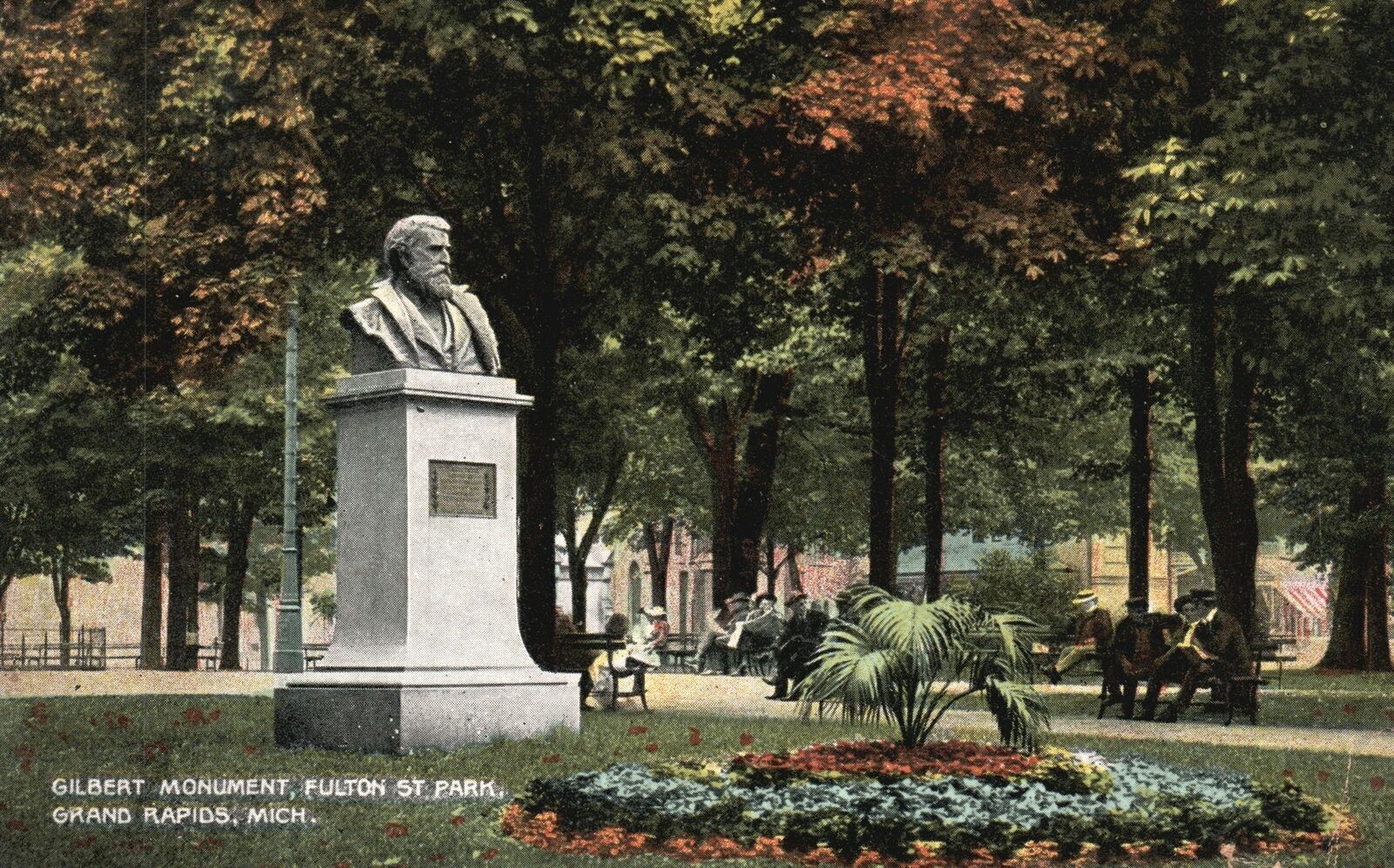 Vintage Postcard 1907 Gilbert Monument Fulton St. Park Grand Rapids ...