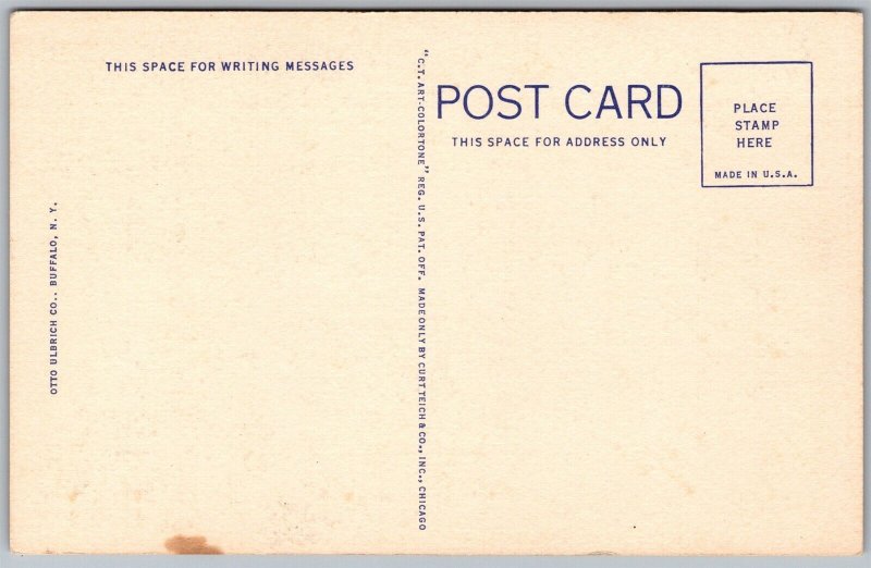 Vtg Buffalo New York NY Rand Building & Lafayette Square 1930s Linen ...