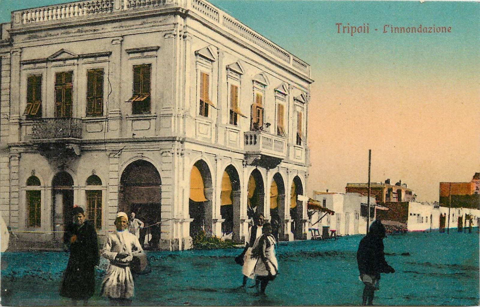 Flood of Tripoli Libya animated street 1910s vintage postcard | Africa ...