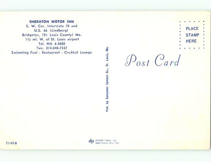 Unused Pre-1980 SHERATON MOTOR INN MOTEL Bridgeton - St. Louis Missouri ...