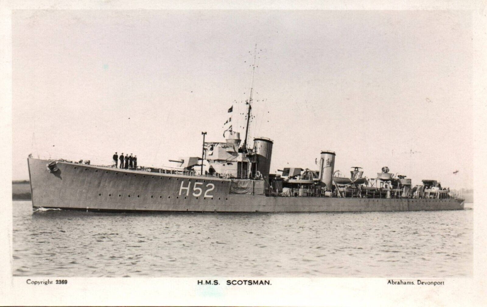 British Royal Navy HMS Scotsman c.1910 WWI RPPC Vintage Postcard ...