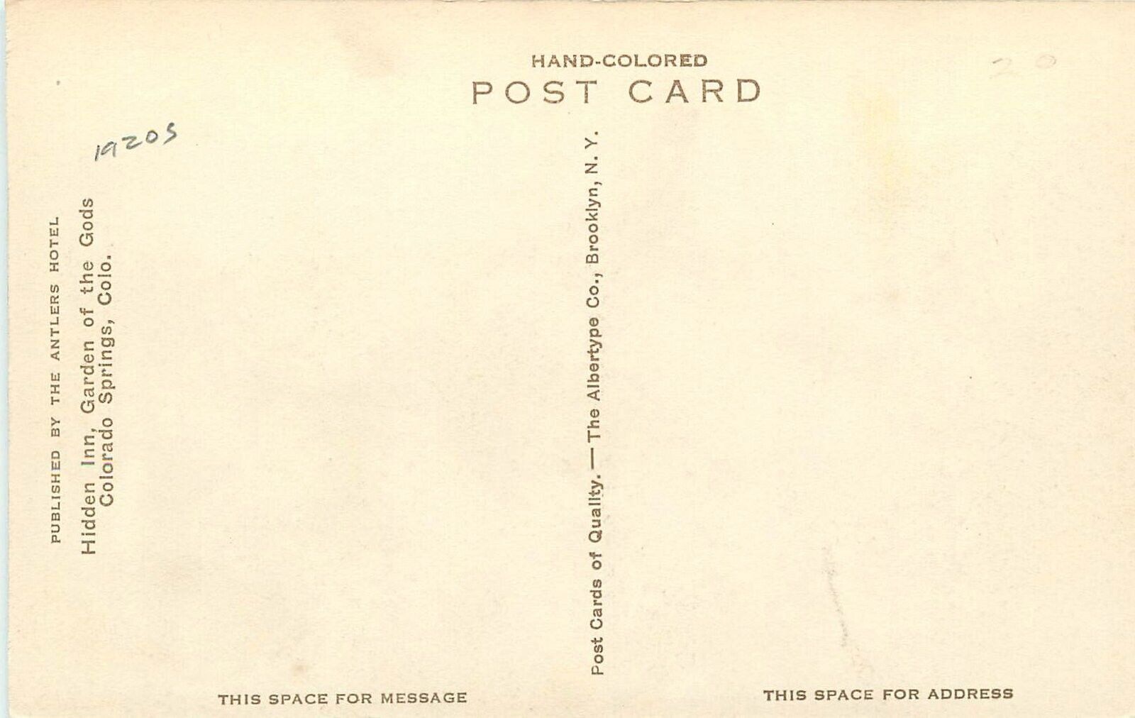 Postcard 1920s Colorado Springs Colorado Hidden Inn Garden of God CO24 ...