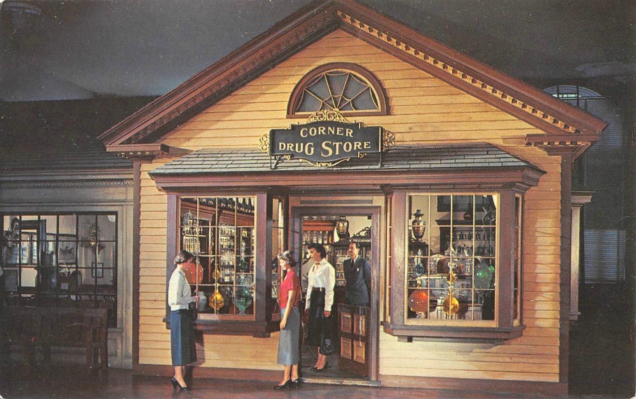 Street of Shops, Henry Ford Museum, Dearborn, MI Corner Drug Store '50s ...