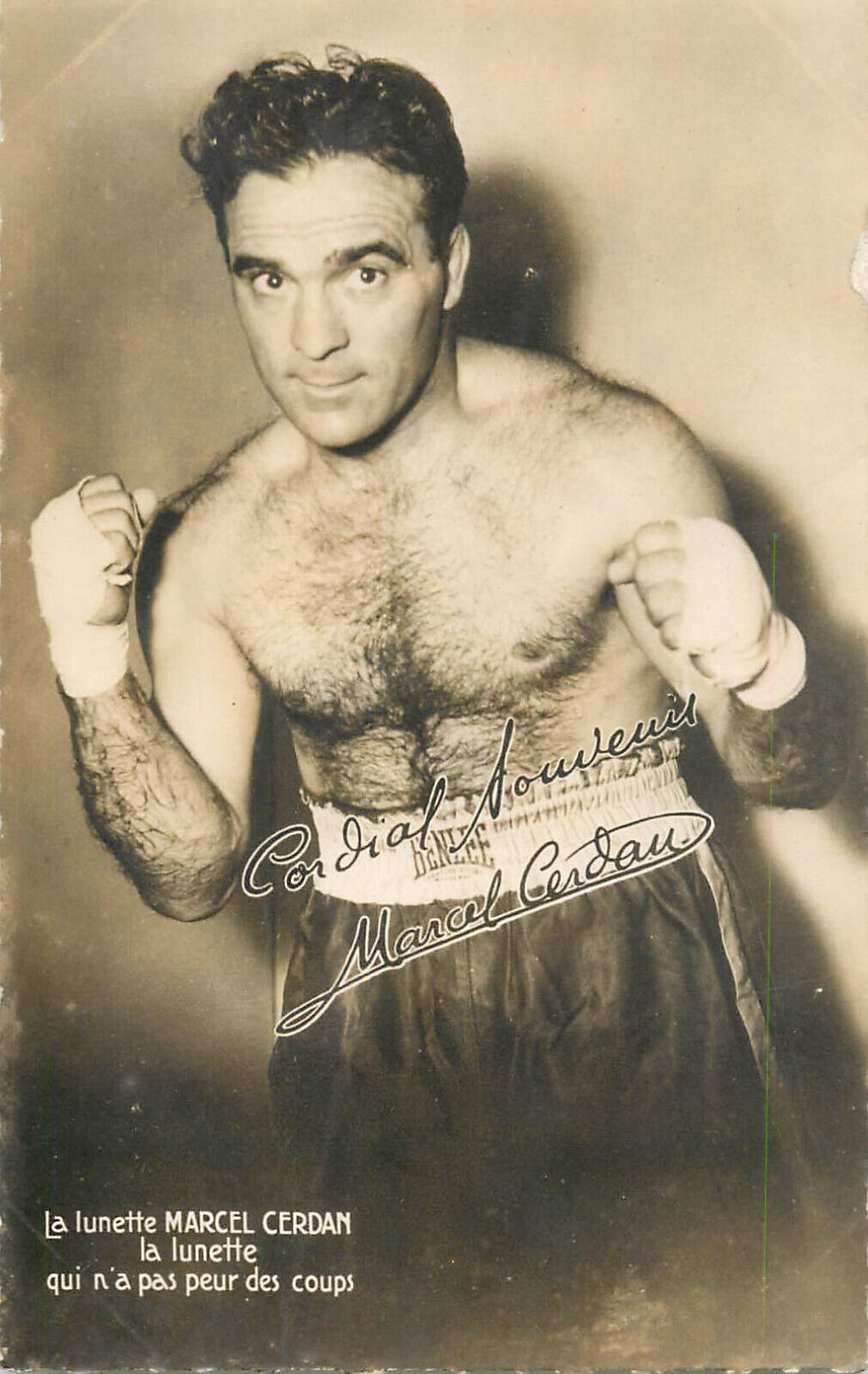 French professional boxer and world middleweight champion Marcel Cerdan postcard | Europe ...