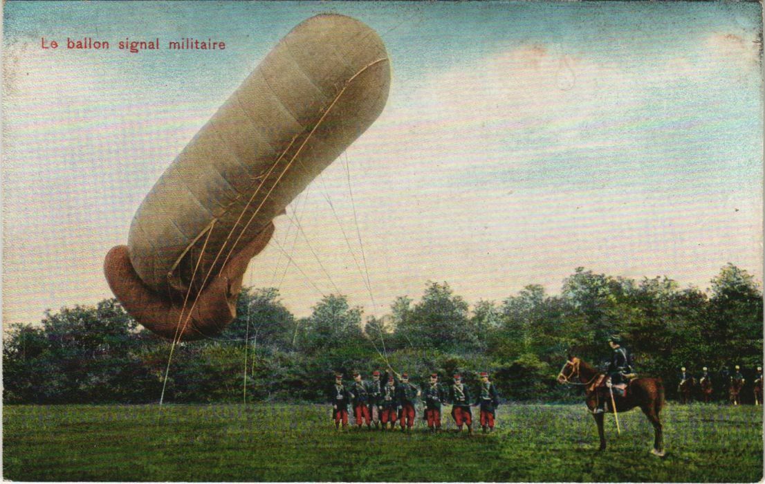 PC Ballon Signal Militaire Zeppelin Balloon Aviation (A18950) | Europe ...