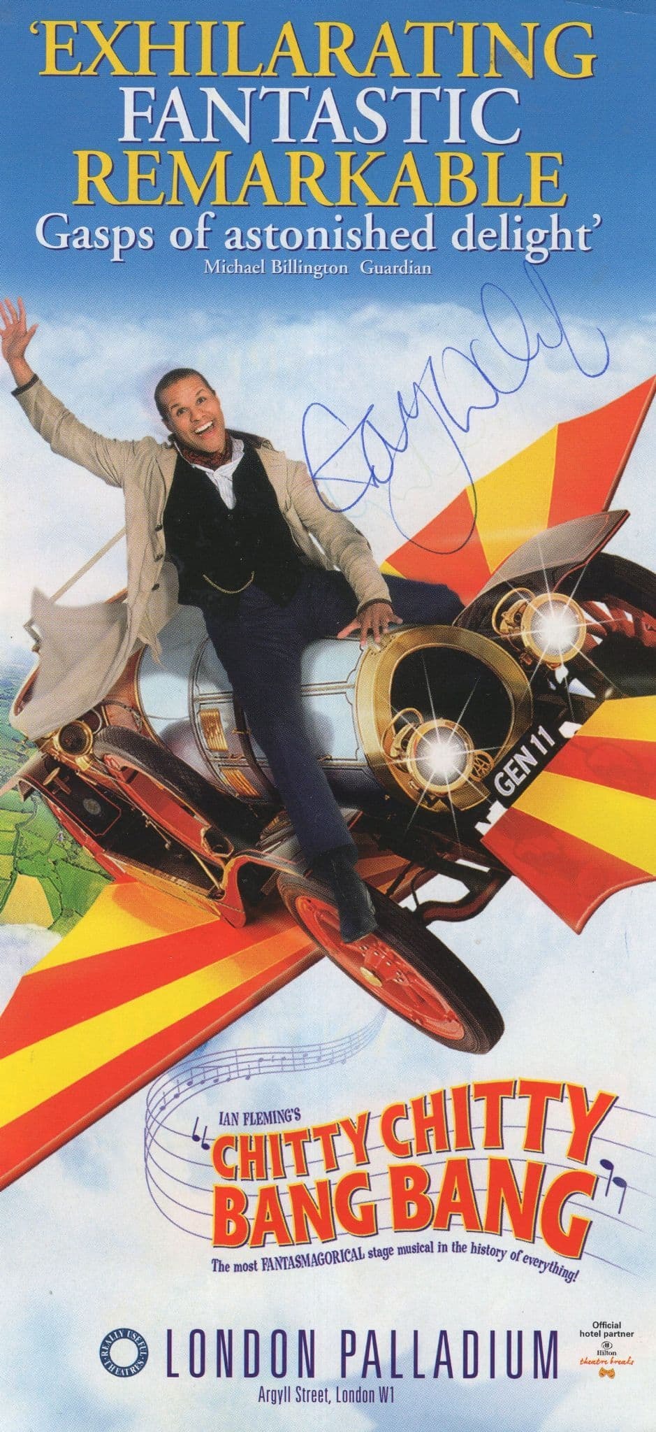 Gary Wilmot Chitty Chitty Bang Bang London Hand Signed Theatre Flyer ...