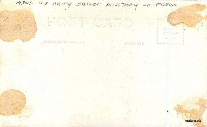 1930s US Navy Sailor Military Uniform RPPC Real photo postcard 7320 ...