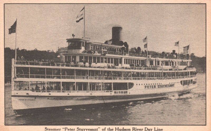 Vintage Postcard Steamer Ship Peter Stuyvesant of the Hudson River Day ...
