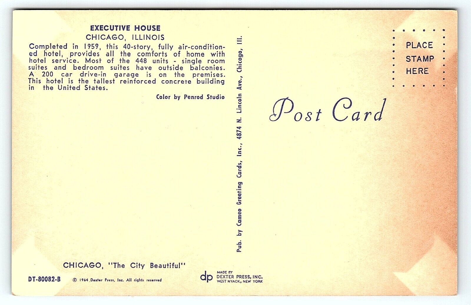 1960s Chicago Illinois Executive House Chicago Motor Club Chrome ...