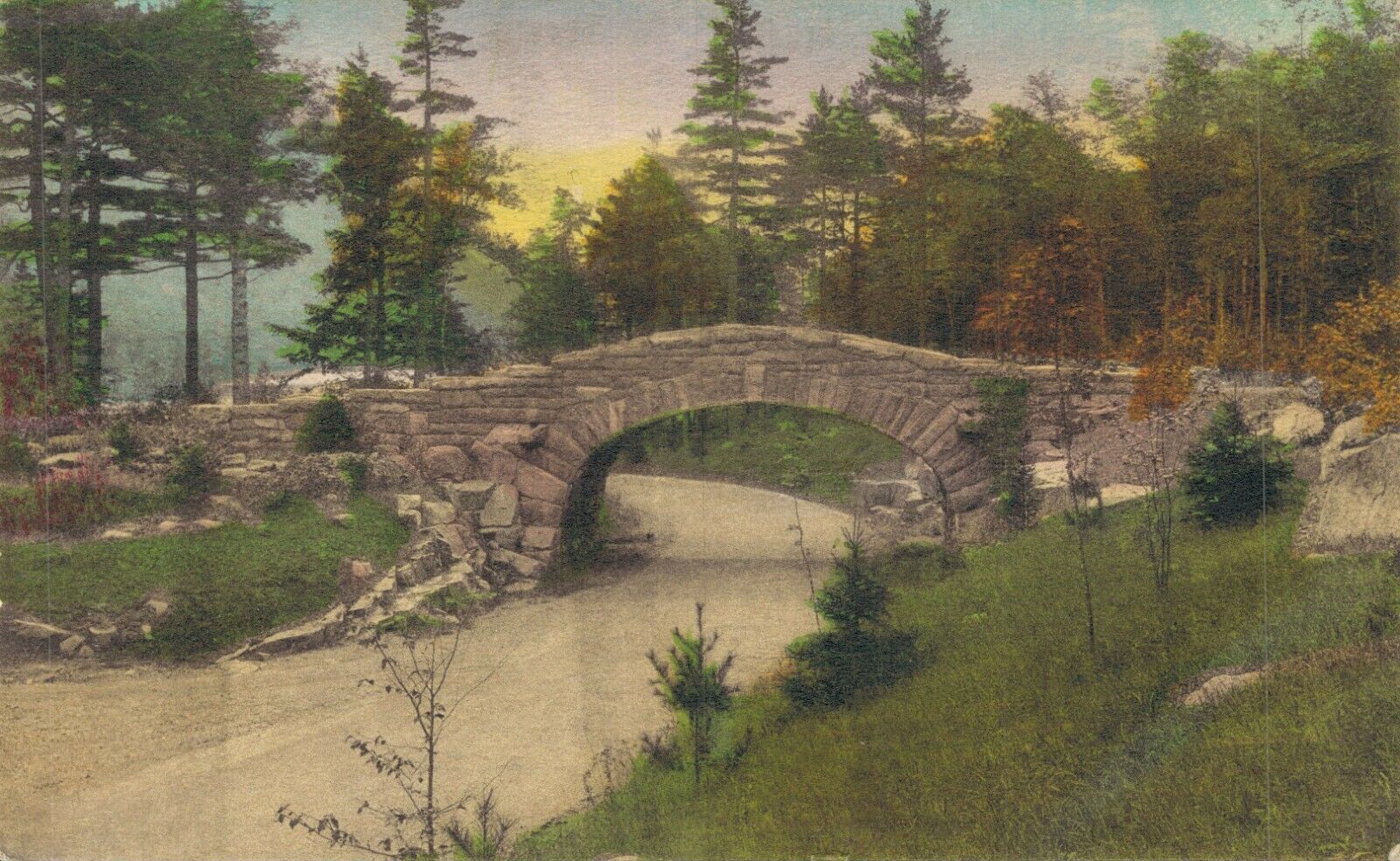 USA Bubble Bridge and Cadillac Mountain Acadia National Park Postcard ...