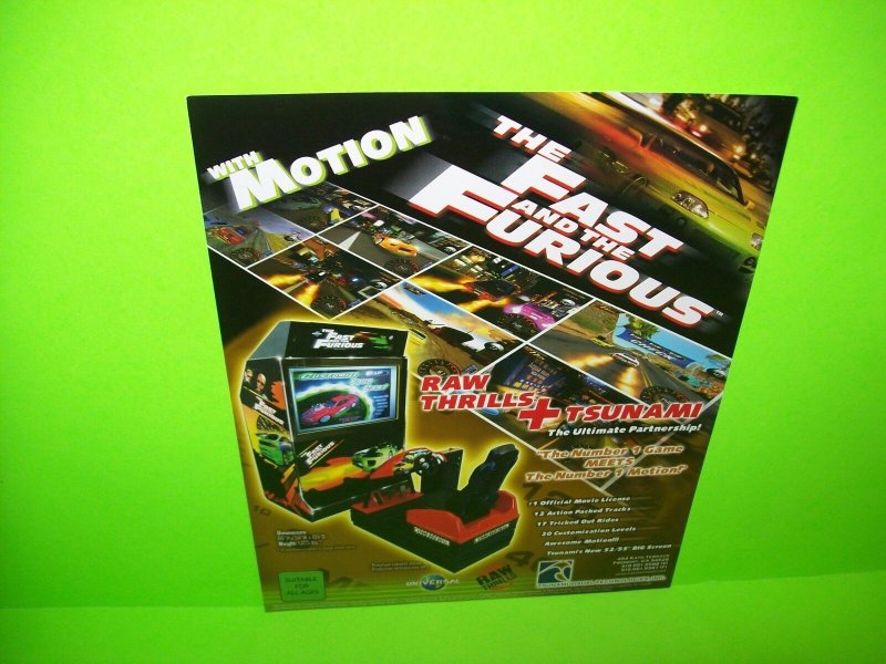 Tsunami The Fast And The Furious 2004 Original Video Arcade Game Promo ...