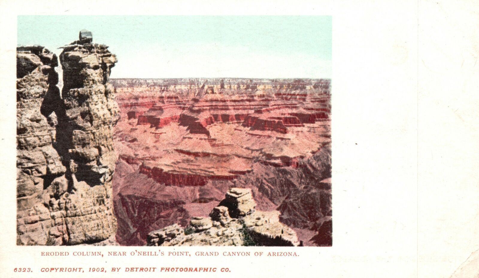 Grand Canyon Arizona, Eroded Column Near O'neill's Point Vintage ...