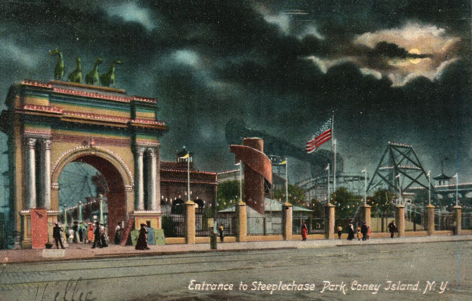 Vintage Postcard 1910's Entrance To Steeplechase Park Coney Island New ...