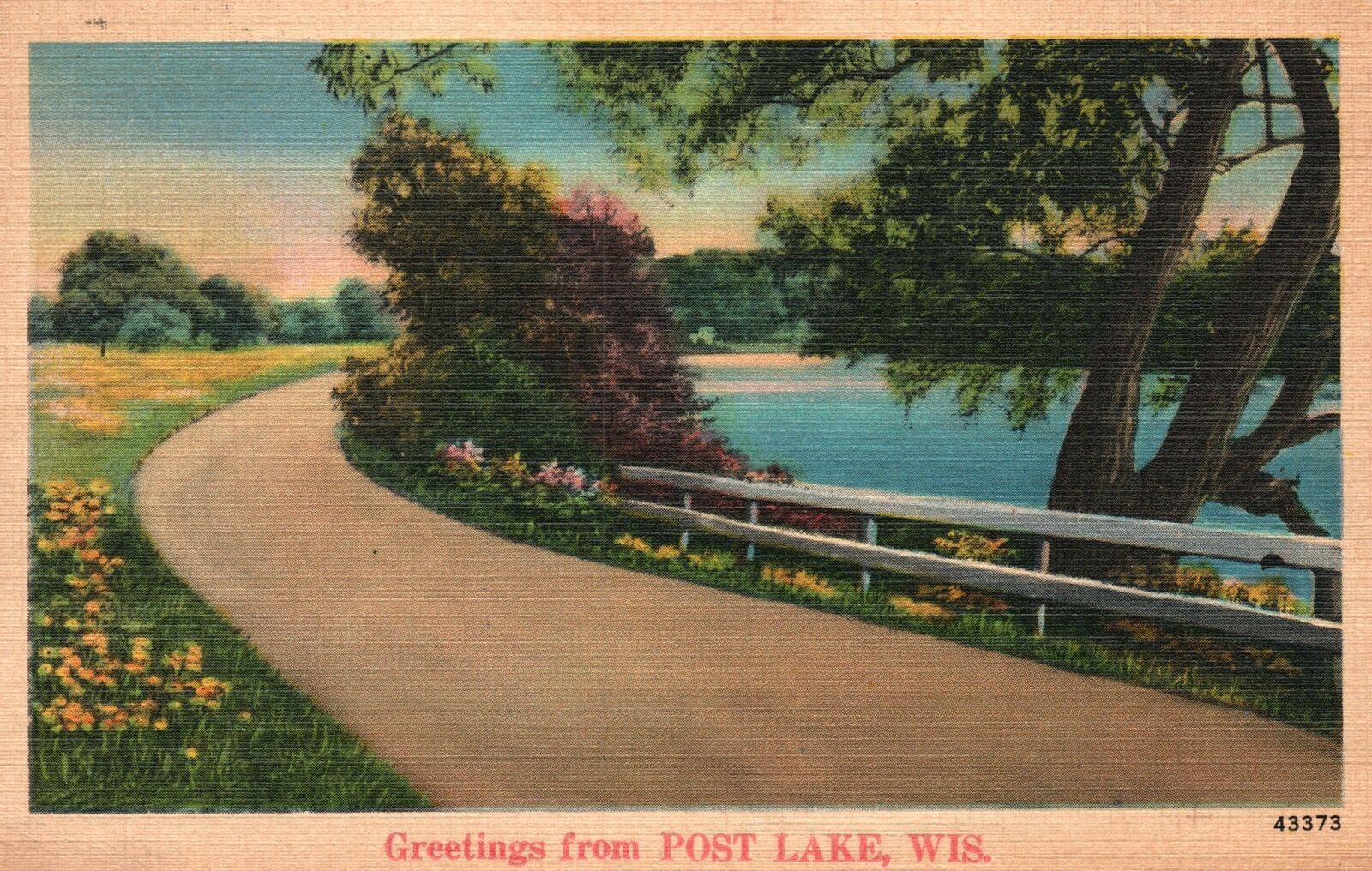 Vintage Postcard 1940's Greetings From Post Lake Wisconsin Roads ...