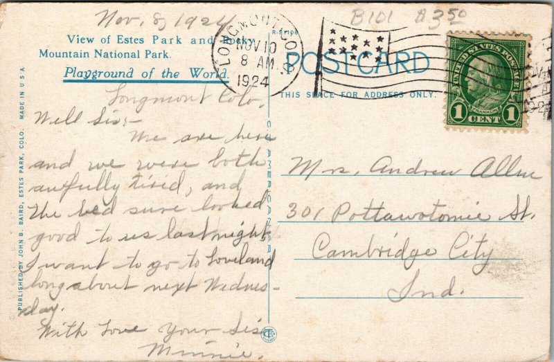 Vtg 1920s Chasm Falls Estes Park Rocky Mountain National Park CO ...