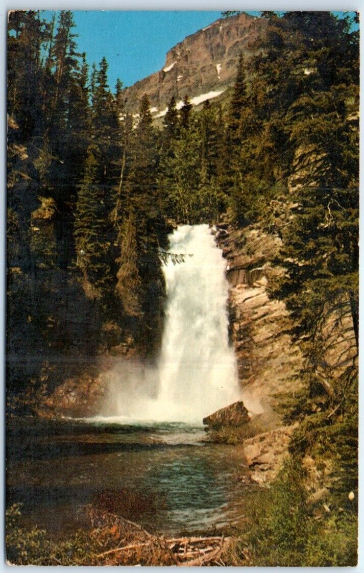 Postcard - Trick Falls And Rising Wolf Mountain, Glacier National Park ...