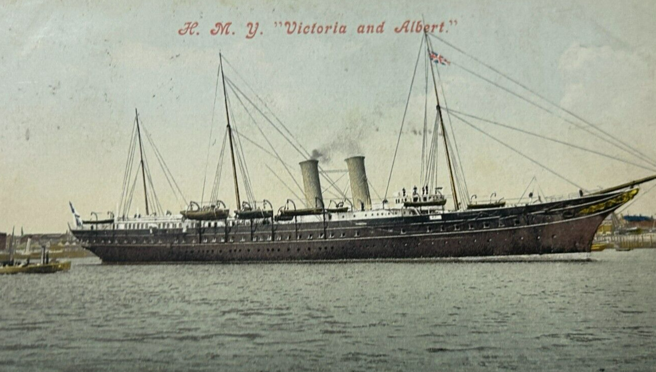 Royal Navy HMS Victoria & Albert Battleship Vtg Postcard - WWI Era ...